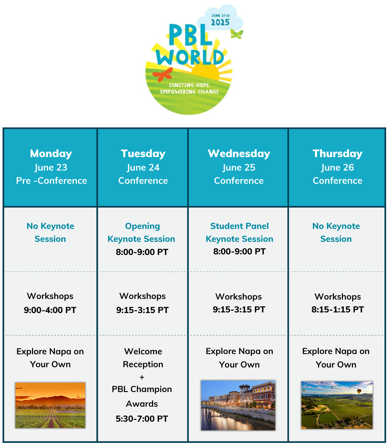 PBL World 2024 Conference Schedule | PBLWorks